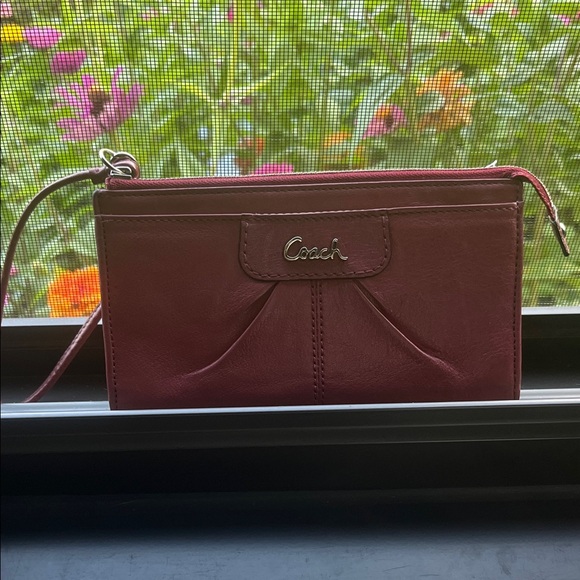 Coach | Bags | Coach Womens Deep Red Wristlet | Poshmark